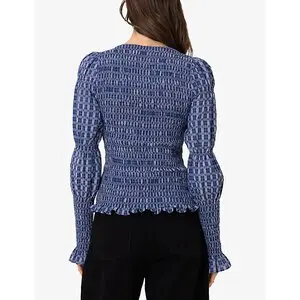AMY LYNN Iris Checked Cotton Top
