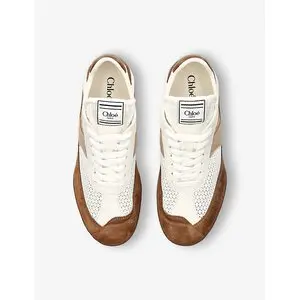 Chloé Suede And Nylon Lace-up Trainers - Brown/oth