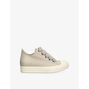 Rick Owens Jumbo Lace Low Top Leather Trainers - Bone