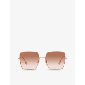Burberry Burberry BE3133 Daphne Square-Frame Metal Sunglasses Gold