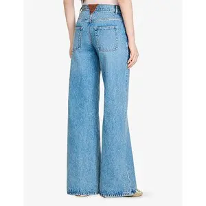 Sandro Wide-leg Faded Denim Jeans
