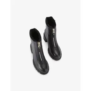 Carvela Ignite Zip Heeled Leather Ankle Boots - Black
