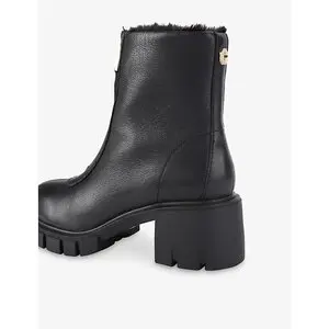 Carvela Ignite Zip Heeled Leather Ankle Boots - Black