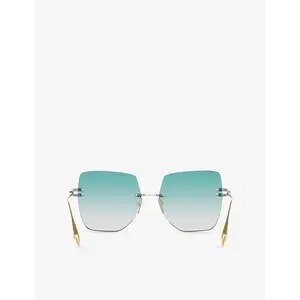Dita D4000465 Irregular-frame Metal Sunglasses - Silver