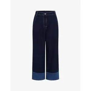 OMNES Portland Contrast Wide-leg Mid-rise Denim Jeans - Blue