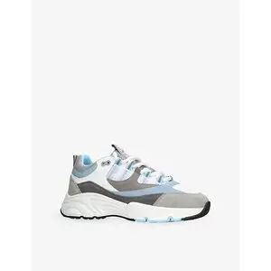 CLEENS Aero Runner Leather, Suede And Mesh Trainers - Blue/pal.c