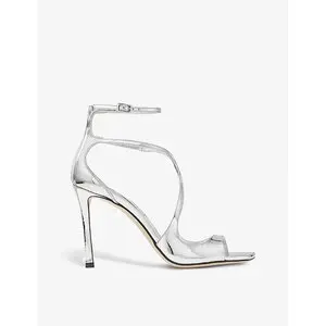 JIMMY CHOO Azia 95 Patent Leather High Heeled Sandals - Silver