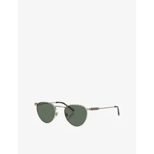 Gucci Oval-frame Metal Sunglasses - Silver