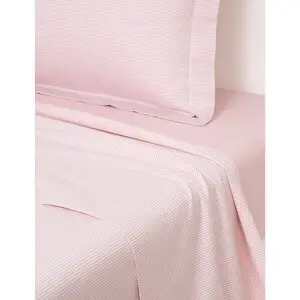 Ralph Lauren Oxford Logo-embroidered Striped Cotton Flat Sheet - Rosette