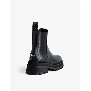 Zadig&Voltaire Ride Logo-plaque Leather Chelsea Boots - Noir