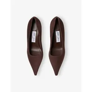 JIMMY CHOO Ixia 80 Suede Pointed Toe Stiletto Pumps - Chocolate