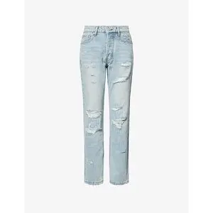 CASEY JEAN BY JEAN VINTAGE Jean Vintage Washed Straight-leg Denim Jeans - Washed Blue