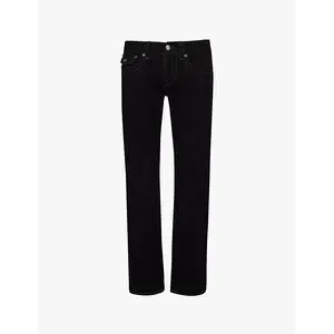 True Religion Ricky Flap Big Brand-patch Straight-leg Jeans - Black