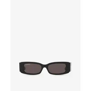 Balenciaga Rectangle-frame Acetate Sunglasses - Black