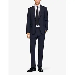 Sandro Slim-fit Straight-leg Stretch-wool Trousers