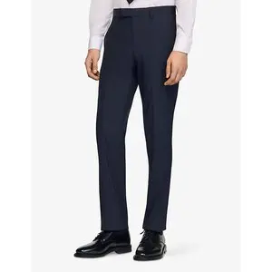 Sandro Slim-fit Straight-leg Stretch-wool Trousers