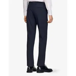 Sandro Slim-fit Straight-leg Stretch-wool Trousers