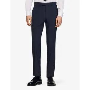 Sandro Slim-fit Straight-leg Stretch-wool Trousers