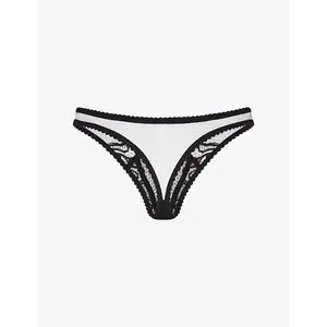 Agent Provocateur Rozlyn Low-rise Lace Mesh Thong - Black