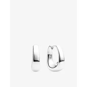 SIF JAKOBS Sterling Hoop Earrings With Zirconia Stones - Silver