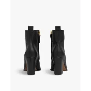 REISS Amy Block-heel Leather Ankle Boots