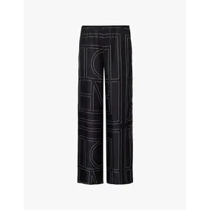 TOTEME Monogram Silk Pyjama Bottoms - Black Monogram