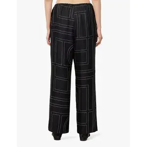 TOTEME Monogram Silk Pyjama Bottoms - Black Monogram