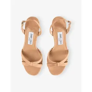 JIMMY CHOO Elsy 70 Suede Heeled Sandals - Toffee