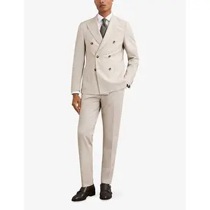 REISS Belmont Slim-fit Straight-leg Stretch Wool-blend Trousers