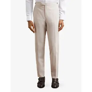 REISS Belmont Slim-fit Straight-leg Stretch Wool-blend Trousers