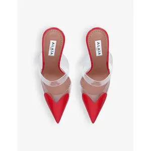 Alaïa Cœur 90 Patent Leather Mules