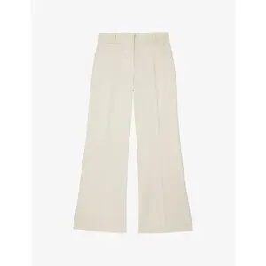 The Kooples Mid-rise Wide-leg Cotton Trousers