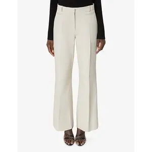 The Kooples Mid-rise Wide-leg Cotton Trousers