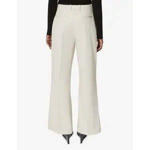 The Kooples Mid-rise Wide-leg Cotton Trousers