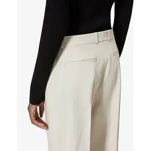The Kooples Mid-rise Wide-leg Cotton Trousers