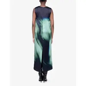 LEEM Sleeveless Printed Silk Midi Dress