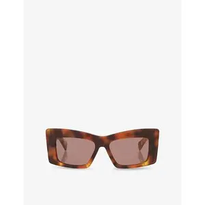 Gucci Tortoiseshell Butterfly-frame Acetate Sunglasses - Brown