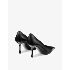 JIMMY CHOO Ixia 80 Logo-embellished Leather Heeled Courts