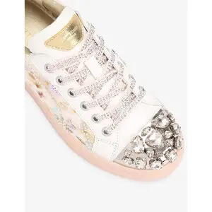 Kurt Geiger Embellished Leather Trainers