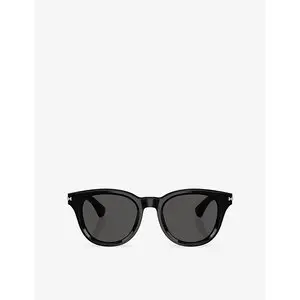 Burberry Be4439 Round Frame Acetate Sunglasses - Black