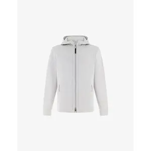 Boggi Milano Regular-fit Stretch Cotton-blend Hoodie - Ice