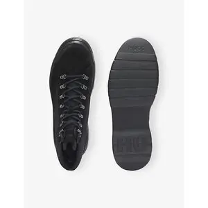 Hugo Lace-up Suede And Canvas High Top Boots