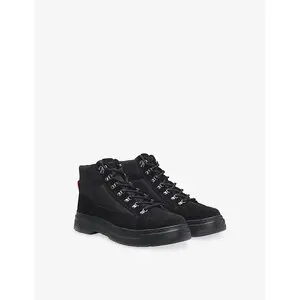 Hugo Lace-up Suede And Canvas High Top Boots