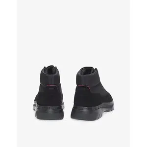 Hugo Lace-up Suede And Canvas High Top Boots