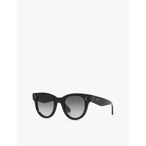 Celine Rectangle Frame Acetate Sunglasses - Black