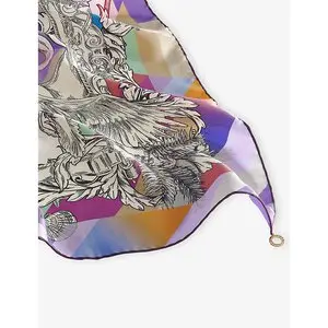 BVLGARI Polychroma Printed Square Silk-twill Scarf
