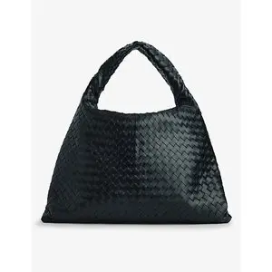 Bottega Veneta Large Leather Shoulder Bag - Black-m Brass
