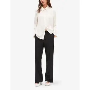 The Kooples Mid-rise Wool Wide-leg Trousers