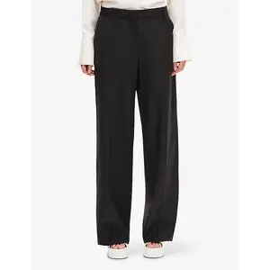 The Kooples Mid-rise Wool Wide-leg Trousers