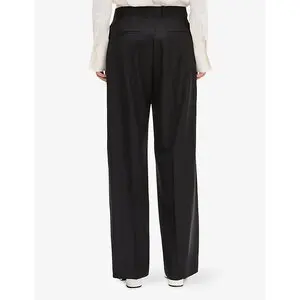 The Kooples Mid-rise Wool Wide-leg Trousers